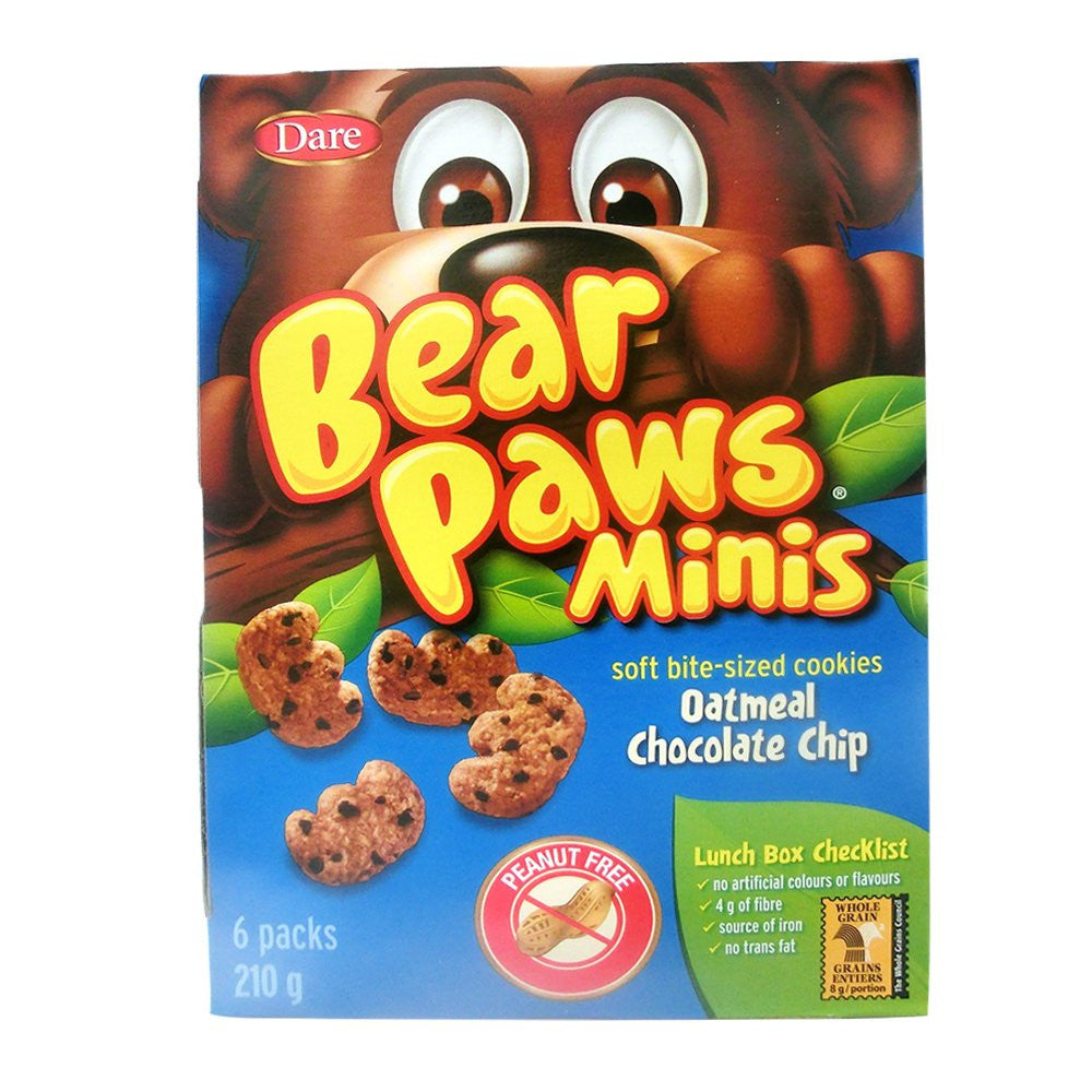 Dare Bear Paws Minis, Oatmeal Chocolate Chip Cookies - Peanut Free {Im