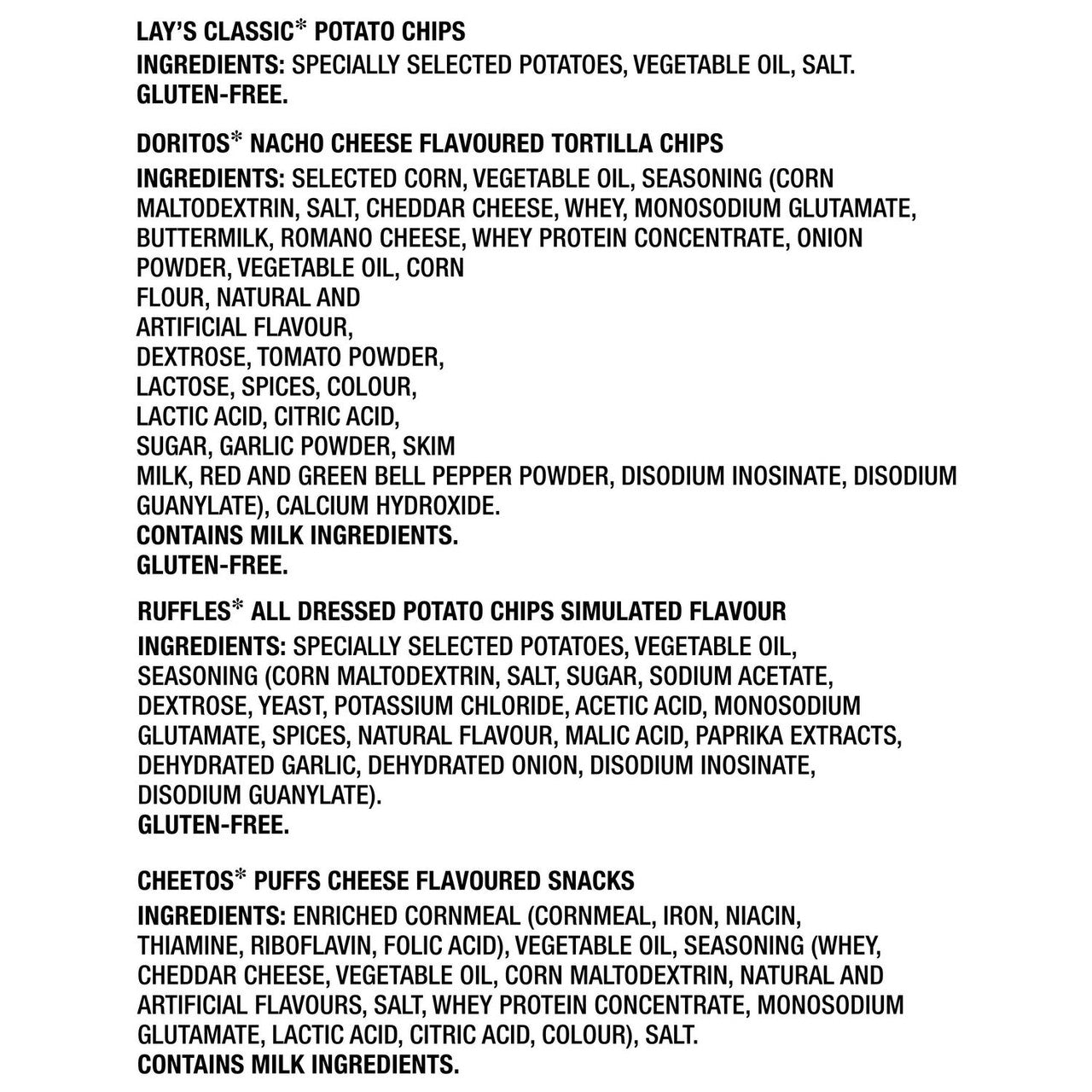 Frito-Lay Classic Variety Pack, Lays, Ruffles, Doritos, Cheetos Chips