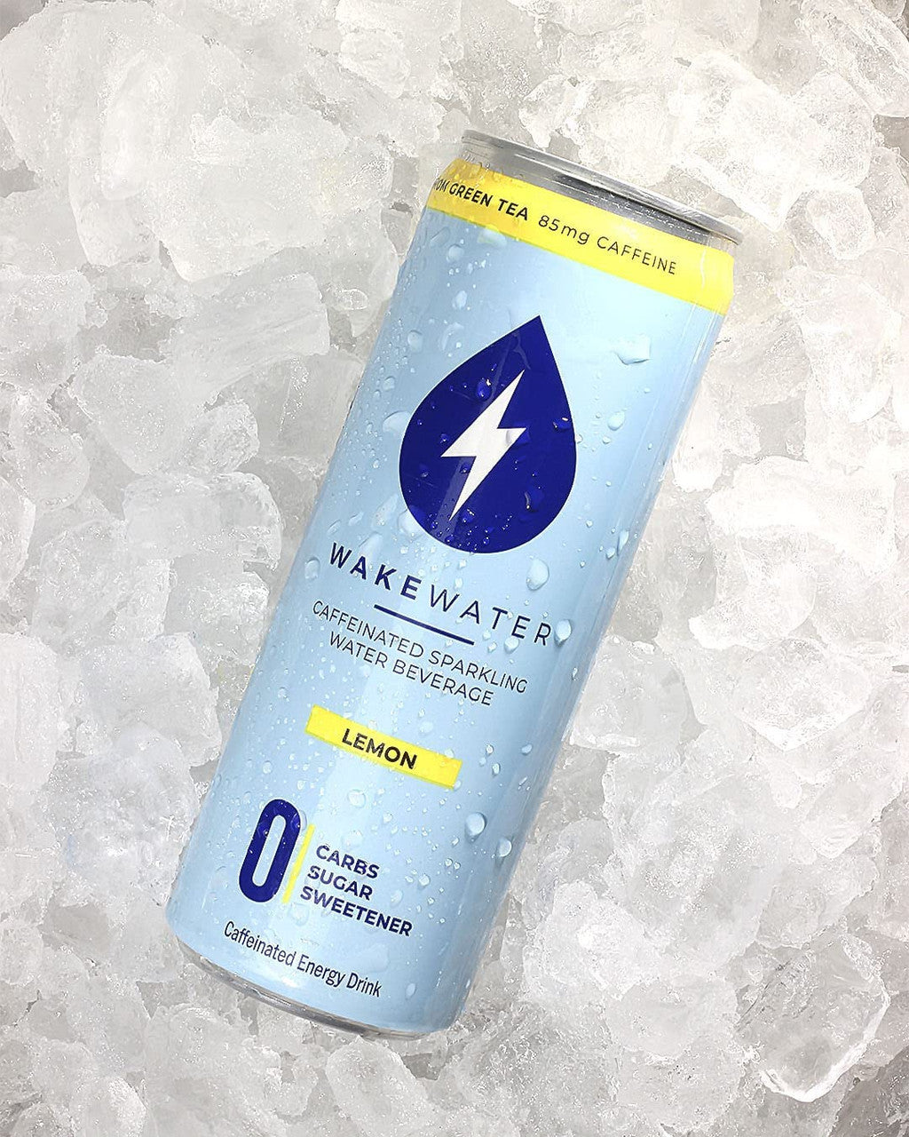 Wakewater Caffeinated Sparkling Water Beverage, Lemon Flavor, 355mL/12