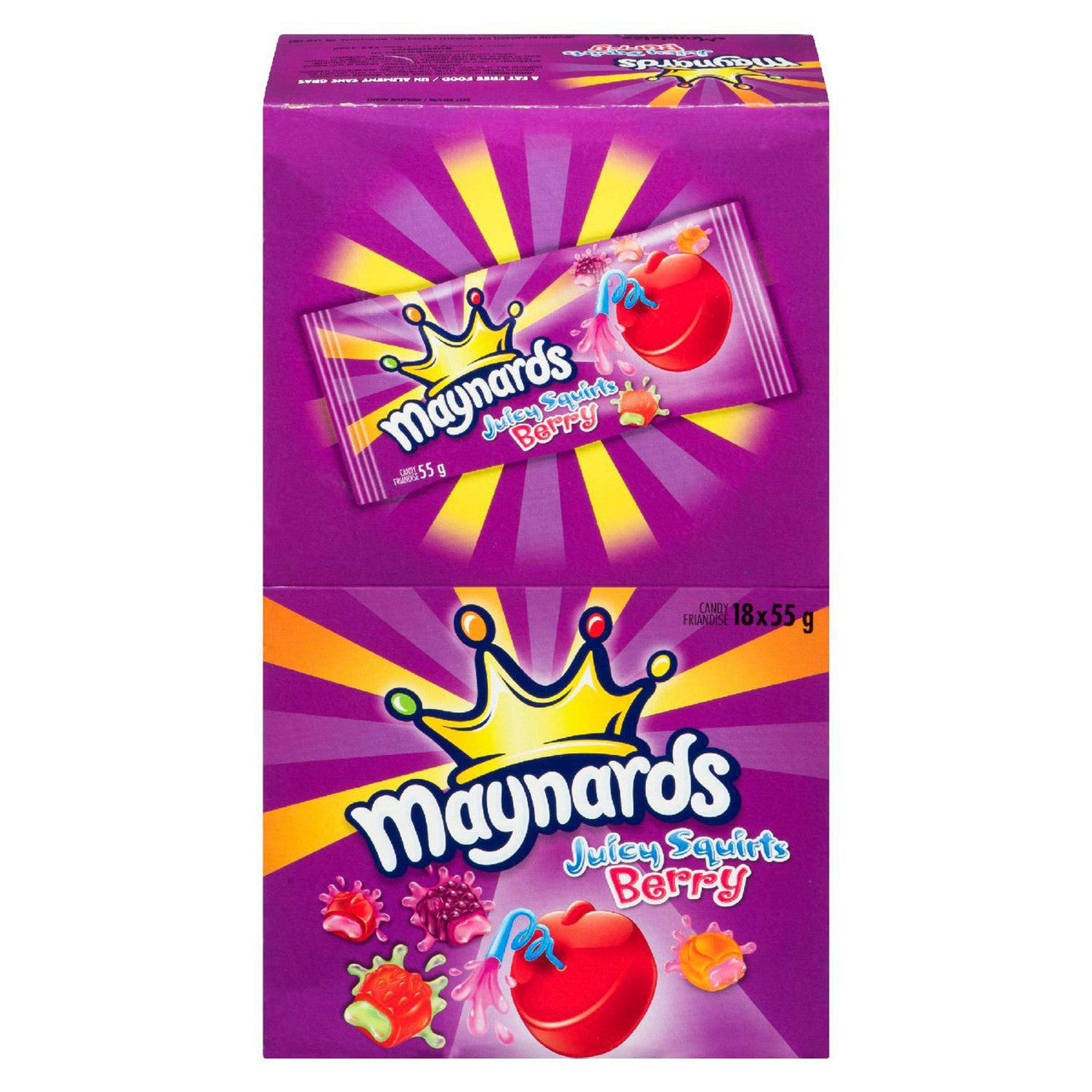 Maynards Juicy Squirts Berry Gummy Candy, 55g/1.9oz., (Pack of 18) {Im