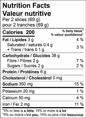 Natural Bakery Canadian Rye Bread, 900g/31.7 oz. 2pk