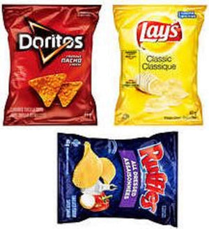 Box of FRITOS Variety CASE, Lays, Ruffles, Doritos Chips (36ct x 40g/1
