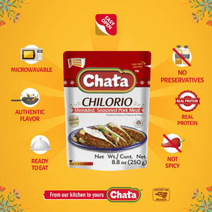 Chata Chilorio, Shredded, Seasoned Pork Meat, 250g/8.75 oz. Package