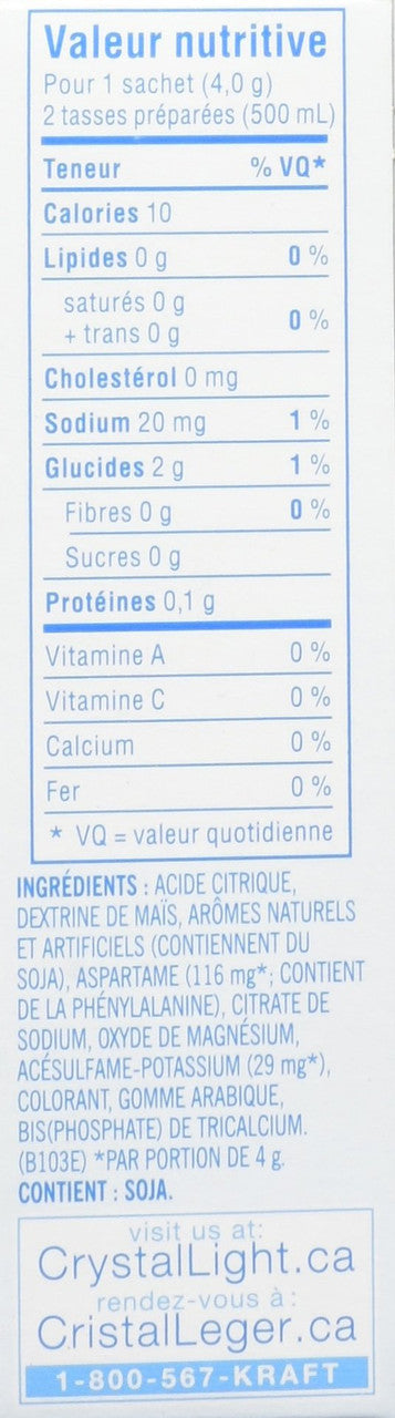 CRYSTAL LIGHT SINGLES Tangerine Grapefruit, 40g 10ct {Imported from Ca