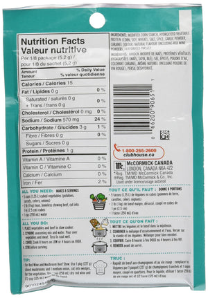 Club House Slow Cookers Beef Stew Seasoning Mix - 42g (1.5oz)