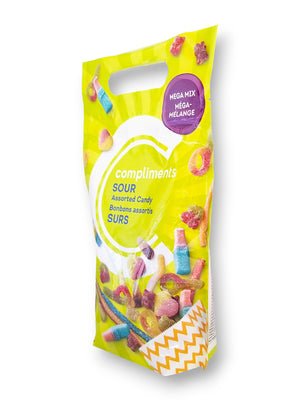 Compliments Mega Mix Sour Assorted Candy, 800g/28.2 oz. Bag