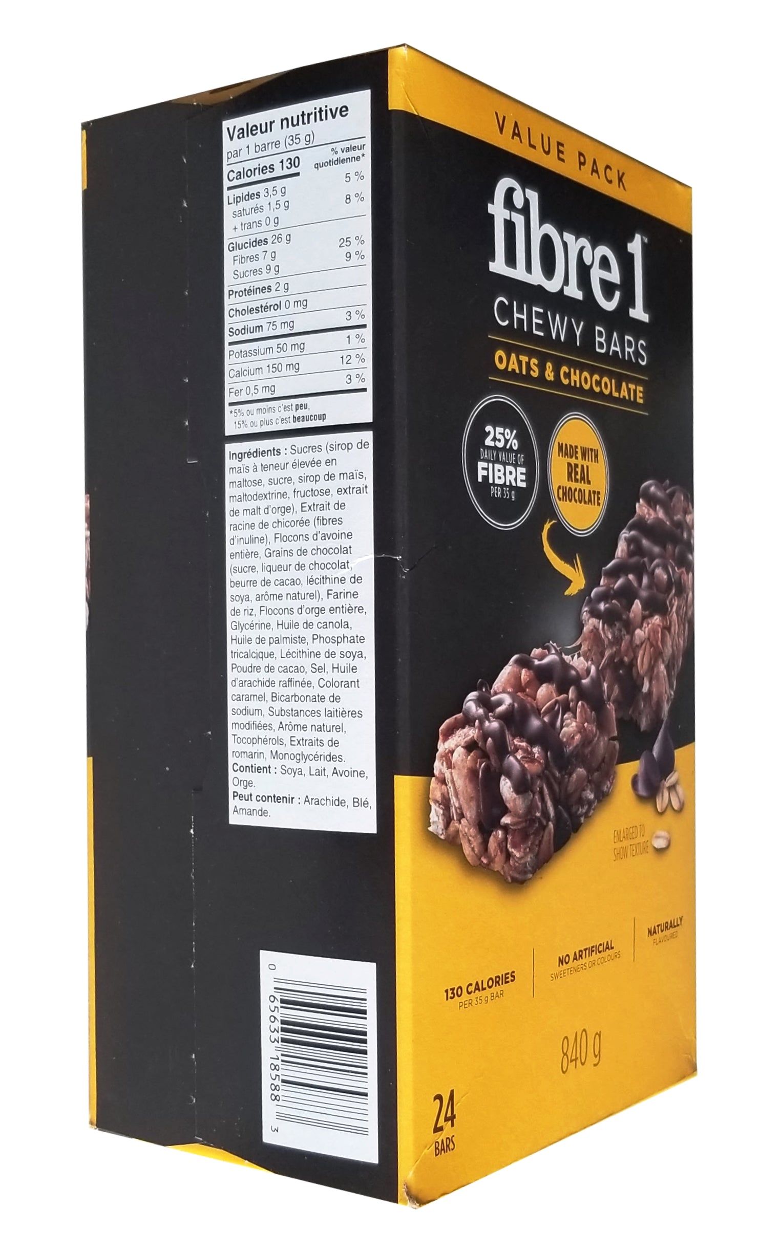 Fibre 1 Chewy Oats & Chocolate Bars, 24 Bars, 840g/1.8 lbs. Box ...
