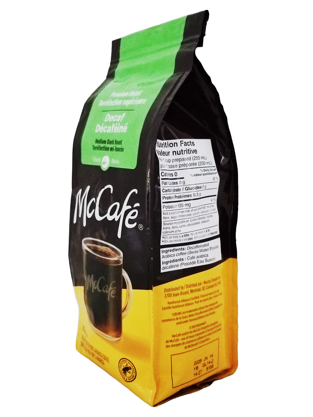 McCafe Medium Dark Roast Decaf Ground Coffee 340g | Premium Decaf