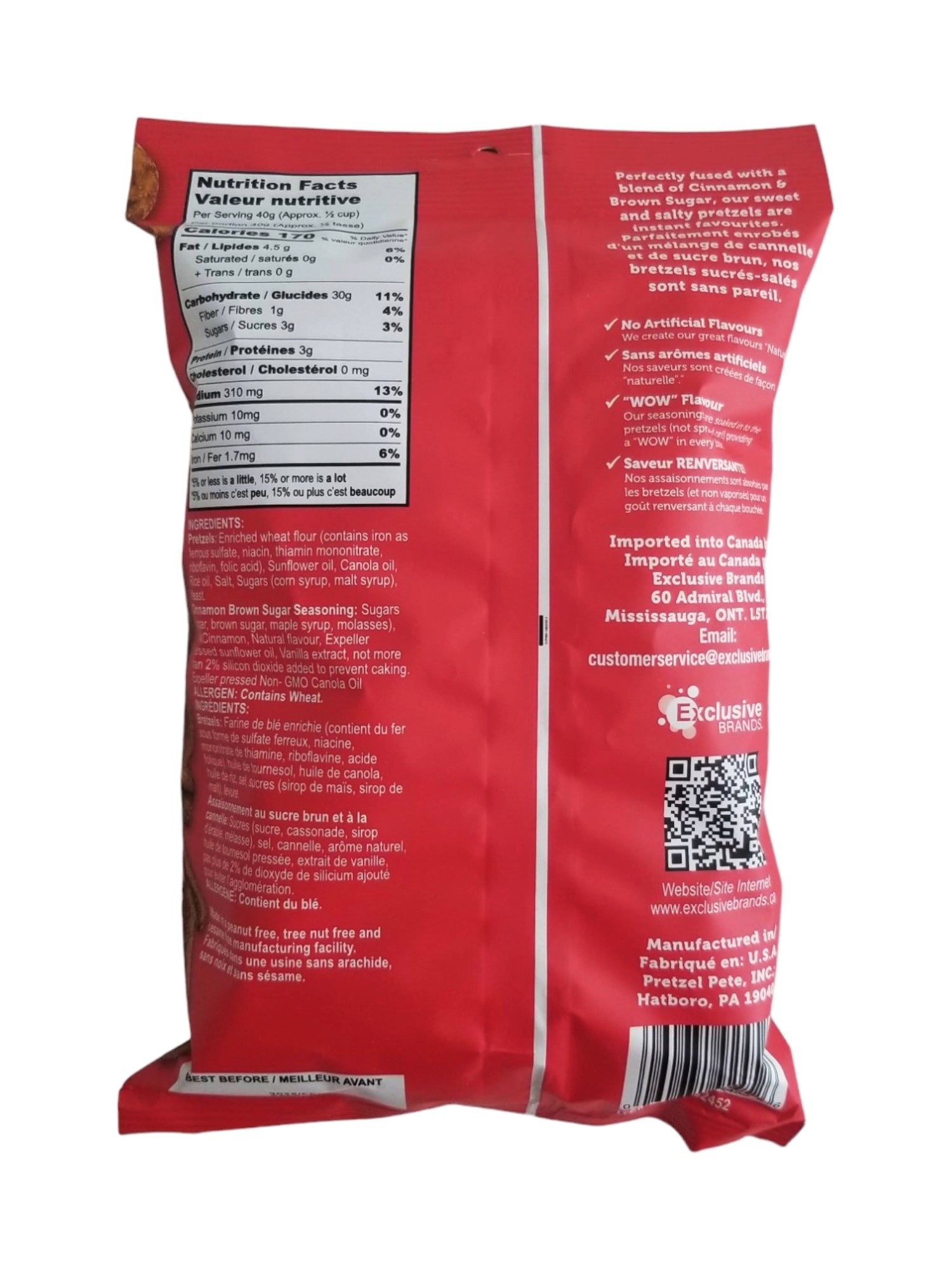 Pretzel Pzazz Seasoned Pretzel Pieces, Cinnamon Brown Sugar, 200g/7 oz