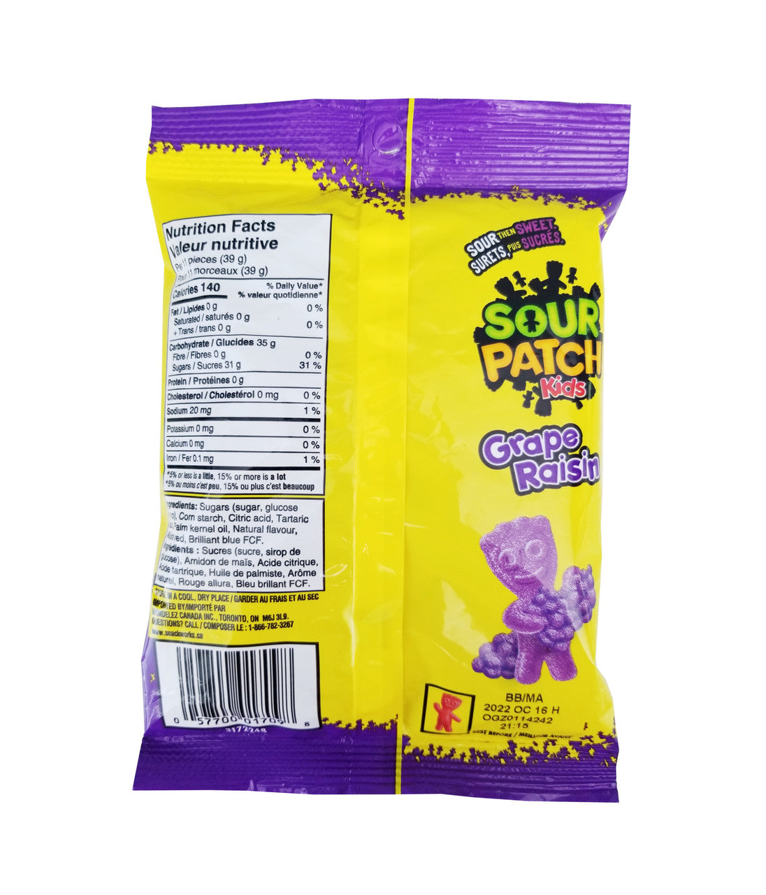 Maynards Sour Patch Kids, Grape Flavor 185g/6.5 oz., {Imported from ...