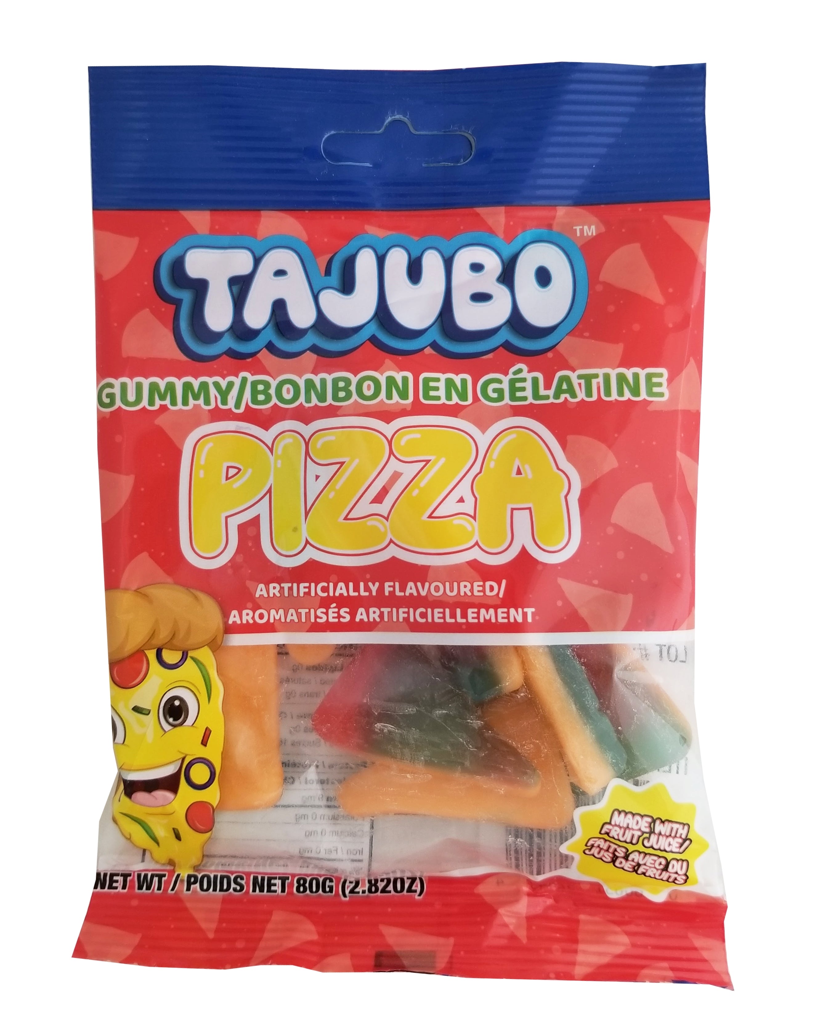 Tajubo Gummy Pizza, Fruity Flavors, 80g/2.8 oz. Bag {Imported from Can