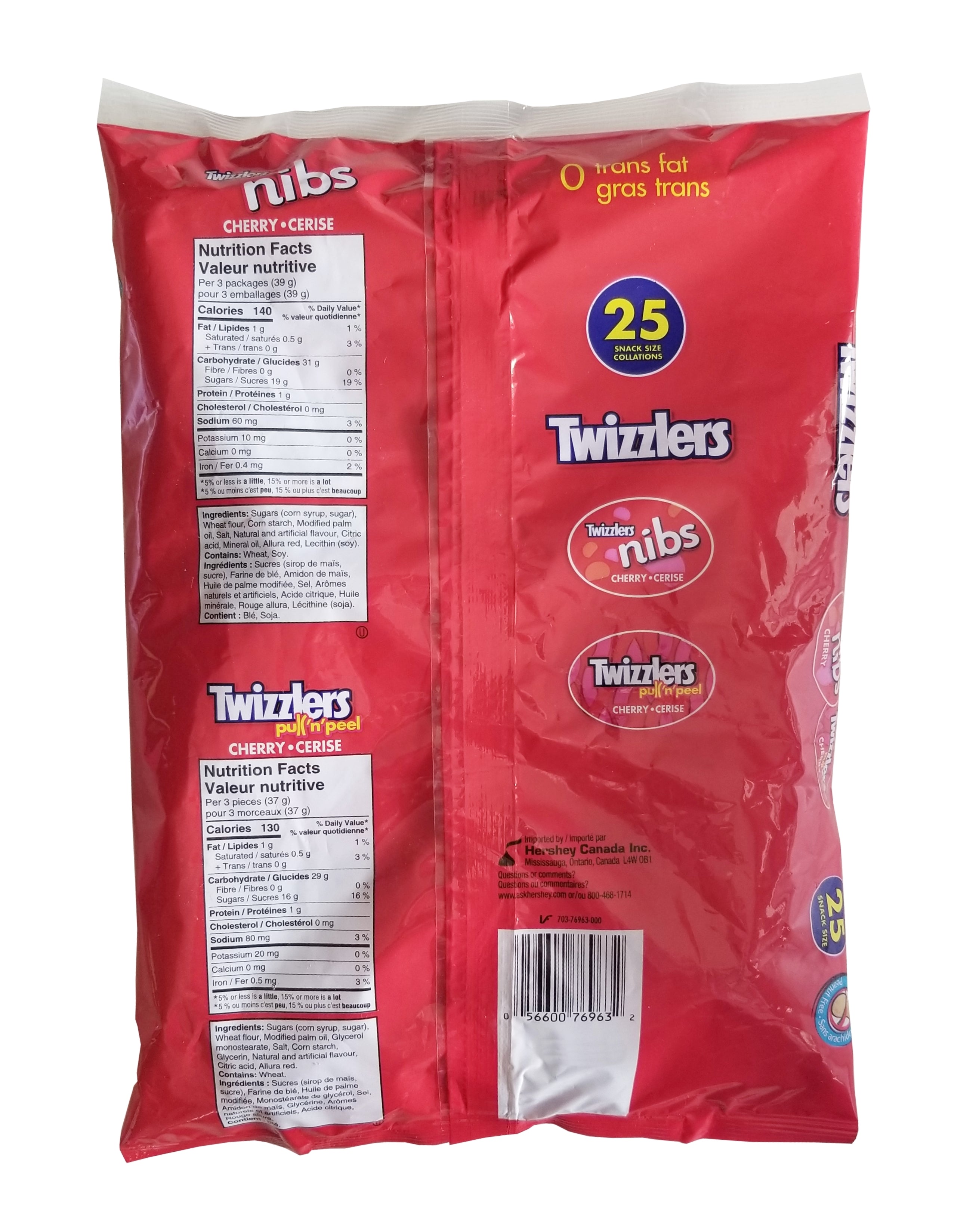 Twizzlers Assorted Snack Size Peanut Free Candy, 25ct, 317g/11 oz. Bag ...