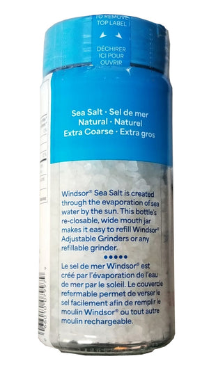Windsor Natural Sea Salt, Grinder Refill, Extra Coarse, 255g/8.9 oz.,