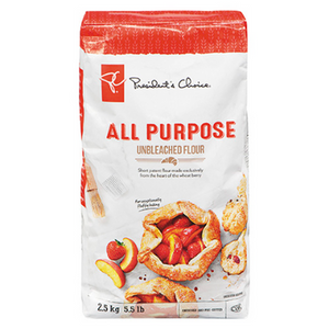 President's Choice, All Purpose Unbleached Flour, 2.5kg/5.5lbs, {Impor