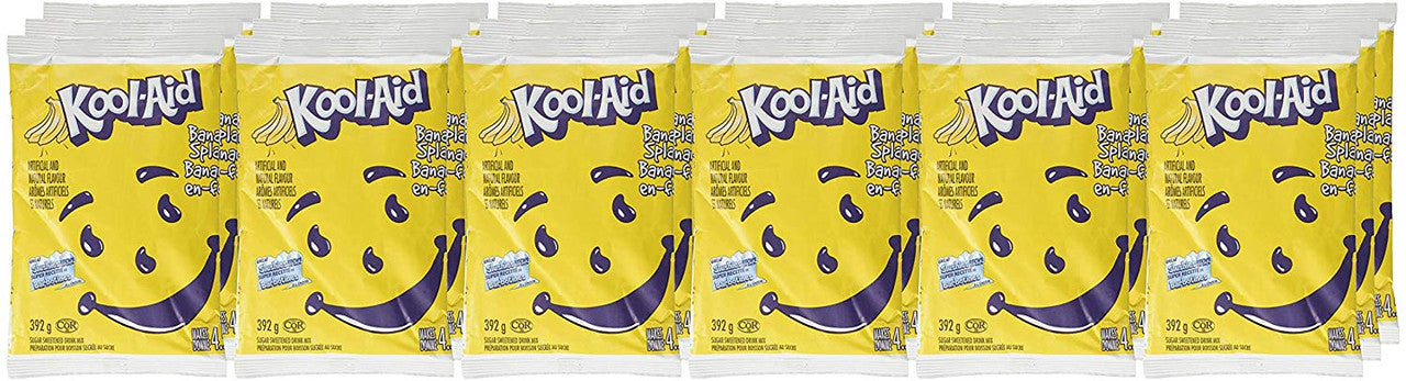 Kool-Aid Banana Splash Powdered Drink Mix, 392g/13.8 oz., Pouches, 18p