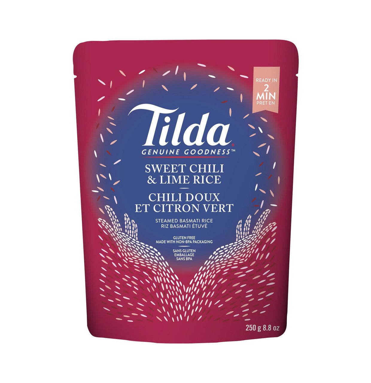 Tilda Sweet Chili & Lime Steamed Basmati Rice, 250g/8.8 oz., {Imported