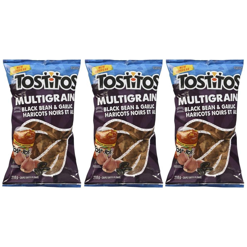 TOSTITOS Multigrain Black bean & Garlic Tortilla Chips 210g/7.4oz, 3-P