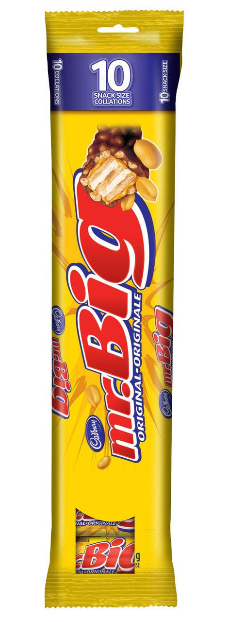 Cadbury Mr. Big Original Snack Size Chocolate Bar (Pack of 10, 11g eac