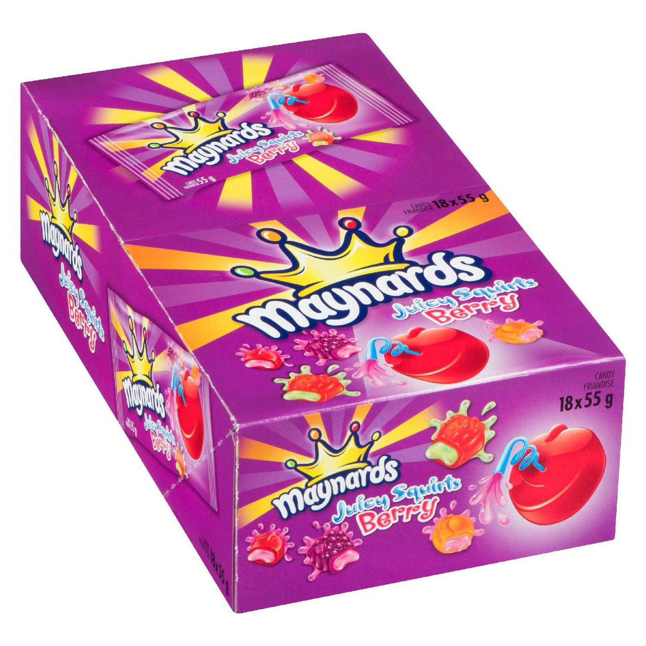 Maynards Juicy Squirts Berry Gummy Candy, 55g/1.9oz., (Pack of 18) {Im