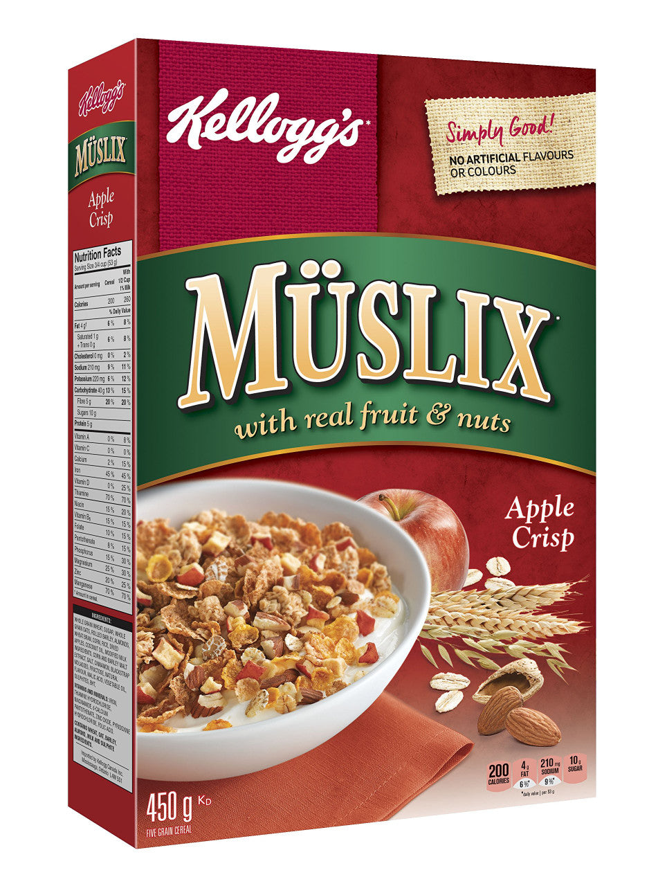 Kellogg's Muslix Apple Crisp Cereal 450g/15.9oz. (Imported from Canada