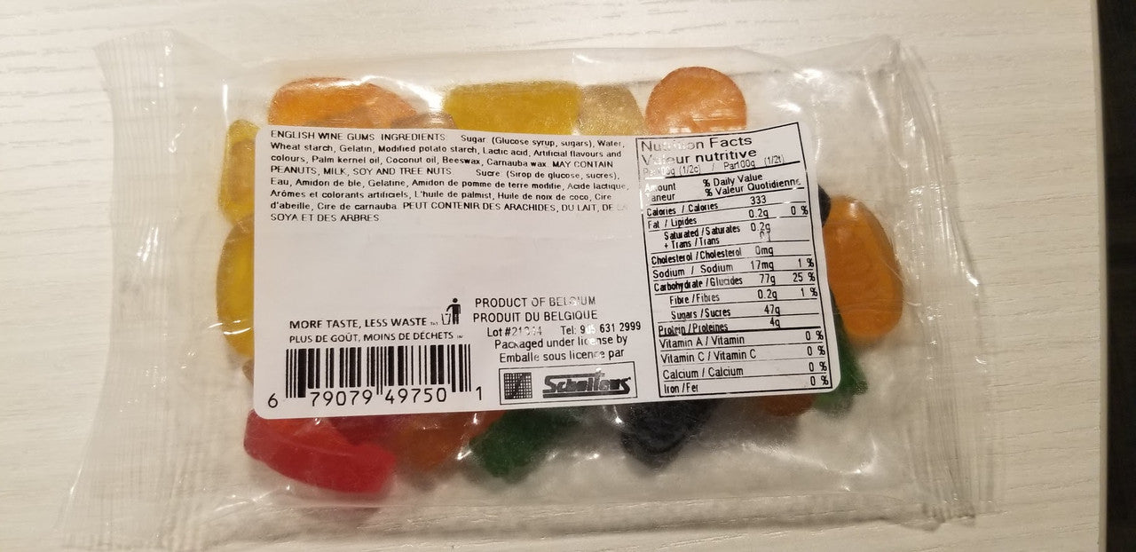 Granny Appleton English Wine Gums 140g (4.9oz) Bag. {Imported from Can