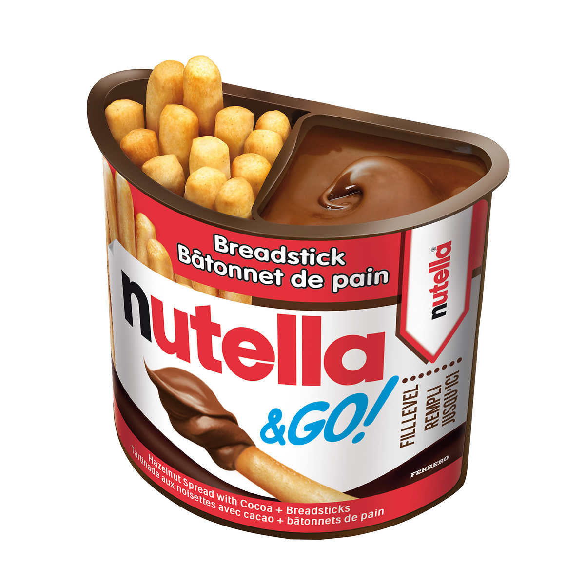 Nutella & Go Snack Packs, Chocolate Hazelnut Spread with Breadsticks, 16ct, 52g/1.8 oz per pack ...